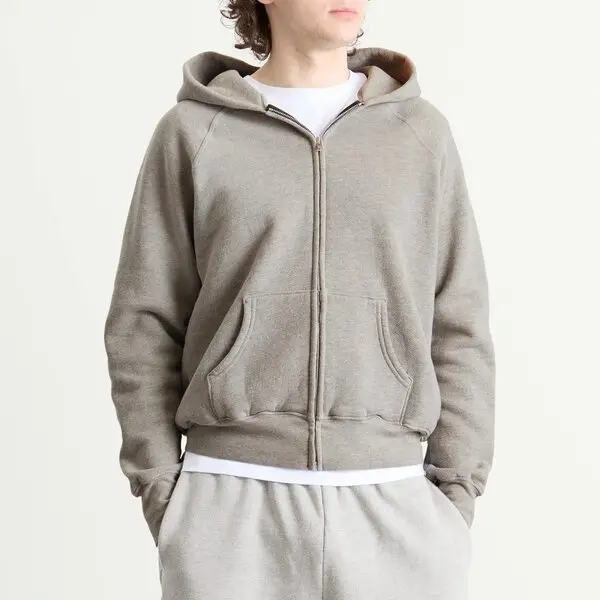 LES TIEN Heavyweight Raglan Zip Hoodie