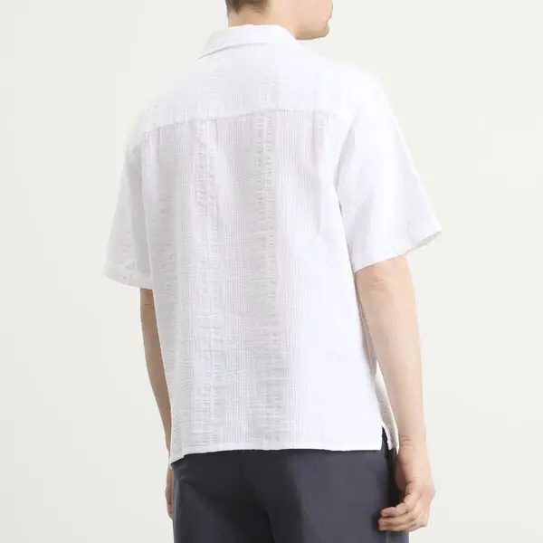 WAX LONDON Didcot Double Weave Grid Vacation Shirt