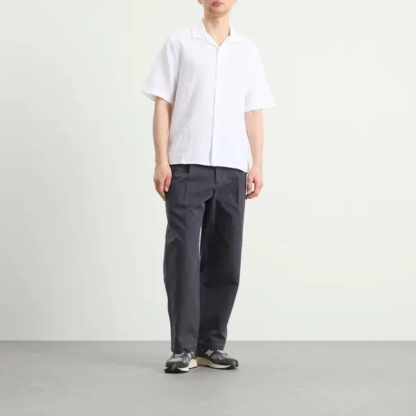 WAX LONDON Didcot Double Weave Grid Vacation Shirt