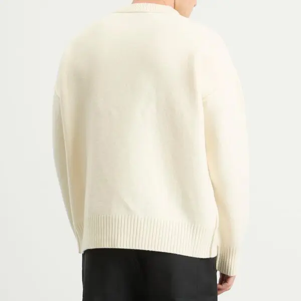 AMI Paris Felted Merino Wool Knit Adc Crew Neck Jumper