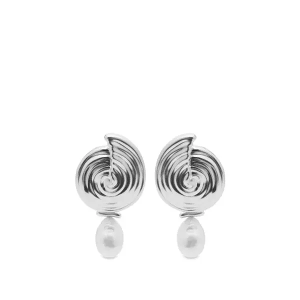 MISSOMA Spiral Interchangeable Pearl Drop Earrings