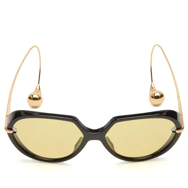 Bottega Veneta Bv1436s Drop Sunglasses - Black/gold/yellow