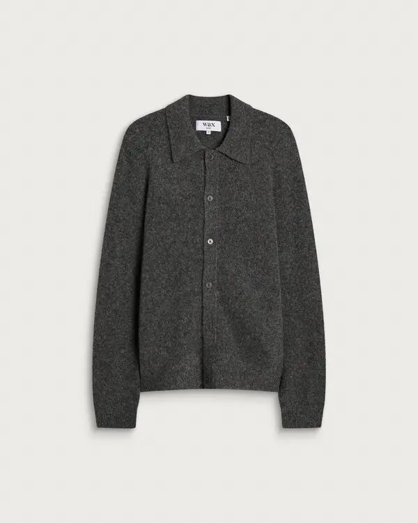 WAX LONDON Tristan Fluffy Wool Long Sleeve Polo