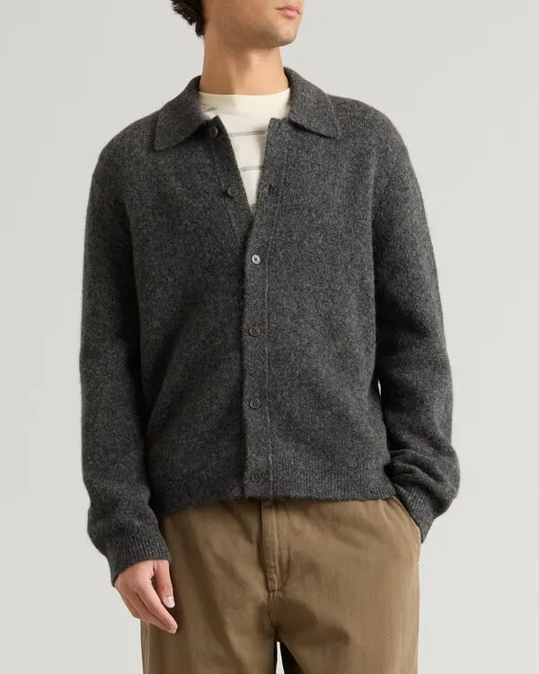 WAX LONDON Tristan Fluffy Wool Long Sleeve Polo