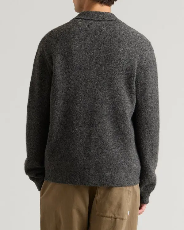 WAX LONDON Tristan Fluffy Wool Long Sleeve Polo