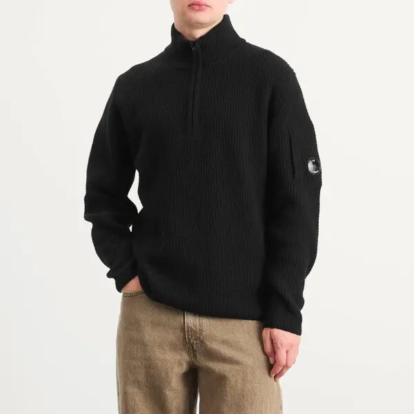 C.P. COMPANY Half Zip Lambswool Jumper