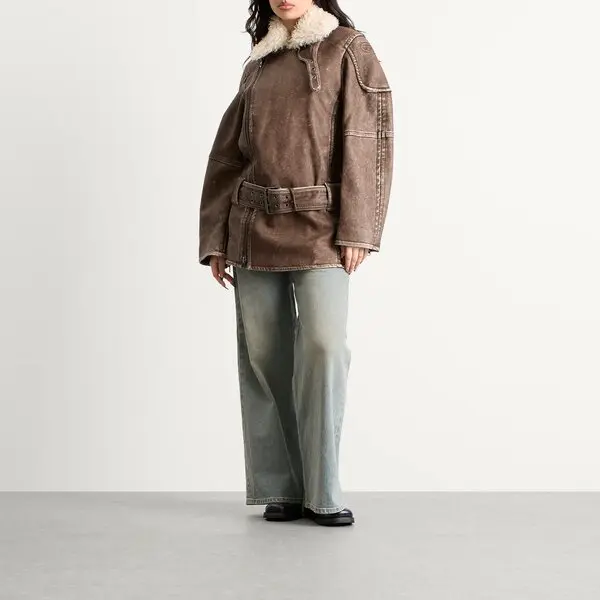DIESEL® G-eyser Faux Shearling Coat Jacket
