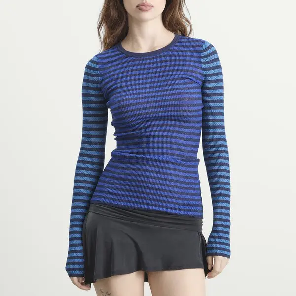 PEACHY DEN Elise Stripe Long Sleeve Top