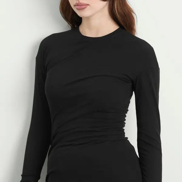 JIL SANDER Double Layer Twisted Long Sleeve Top