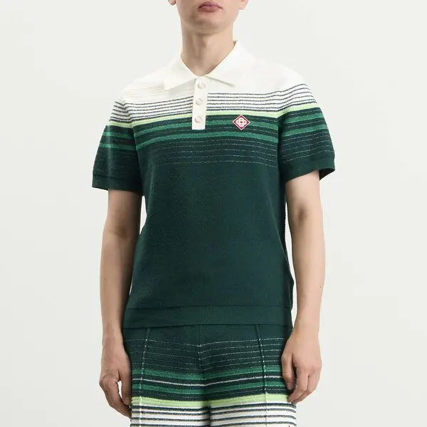 Casablanca Boucle Stripe Polo Shirt
