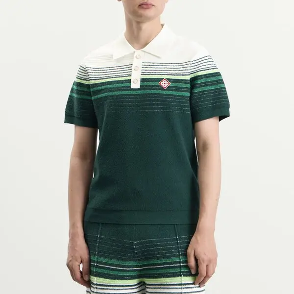Casablanca Boucle Stripe Polo Shirt