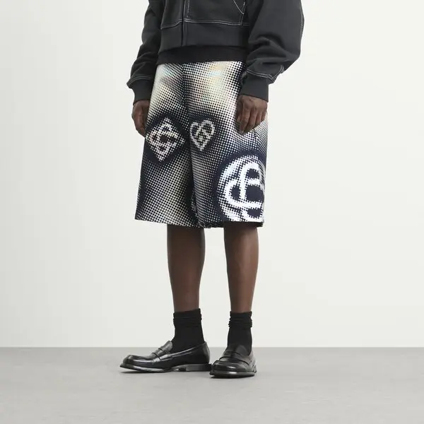 Casablanca Pearlescent Monogram Denim Shorts