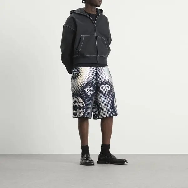 Casablanca Pearlescent Monogram Denim Shorts