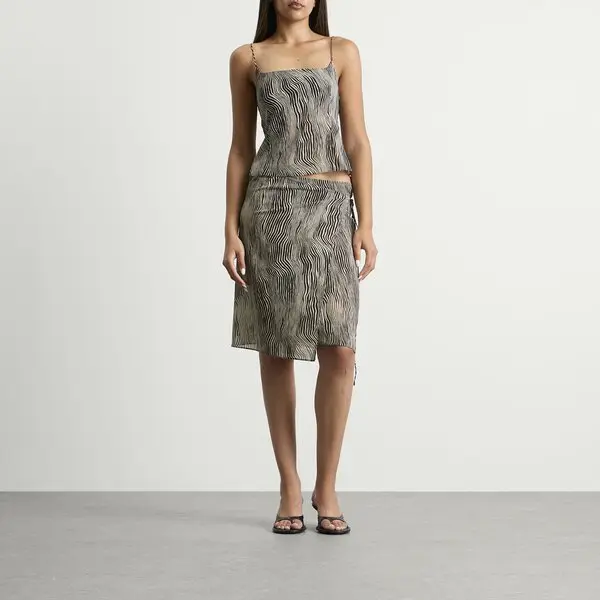 ST. AGNI Savannah Silk Wrap Skirt