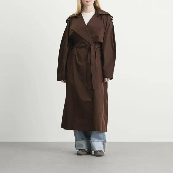 ST. AGNI Paper Taffeta Relaxed Trench Jacket