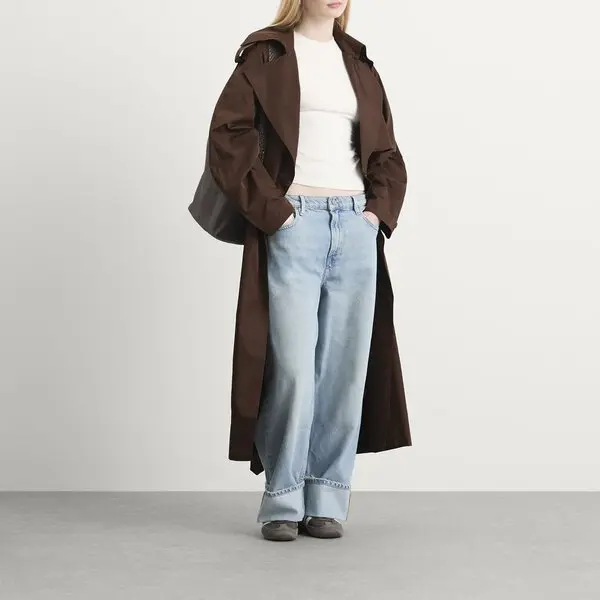 ST. AGNI Paper Taffeta Relaxed Trench Jacket