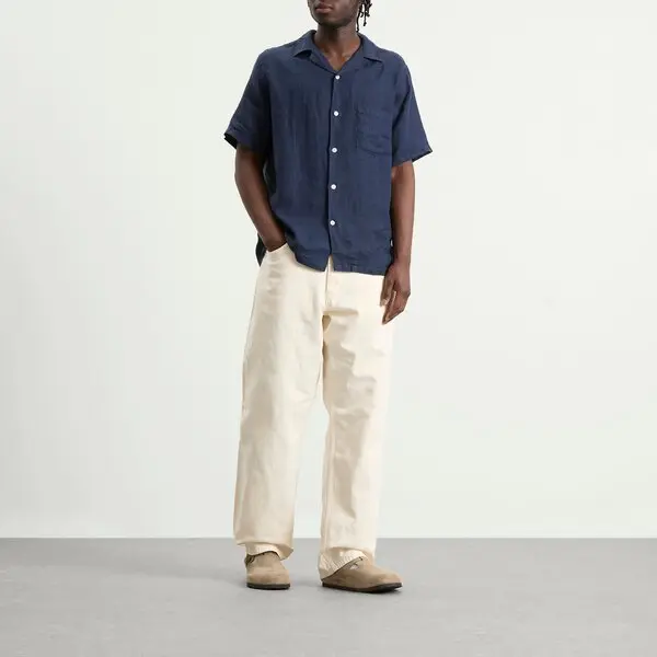 Portuguese Flannel Linen Camp Collar Vacation Shirt