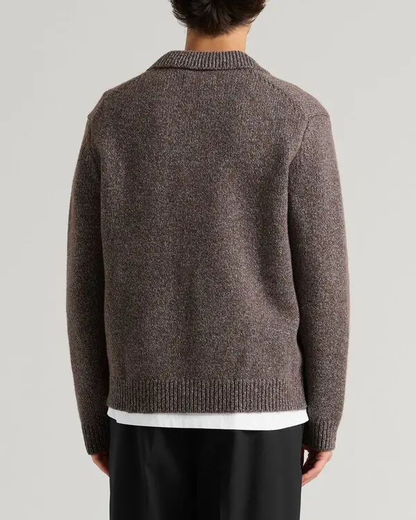 WAX LONDON Alpha Zip Space Dye Long Sleeve Polo