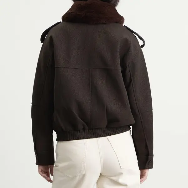 Good American Faux Leather Bomber Jacket