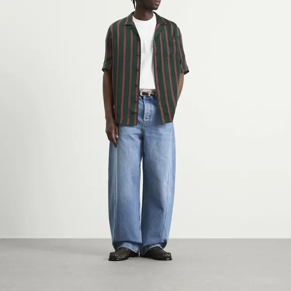 Dries Van Noten Fluid Striped Viscose Silk Shirt
