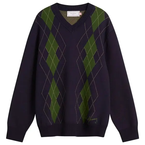HOUSE OF SUNNY Argyle Jumper - Navy