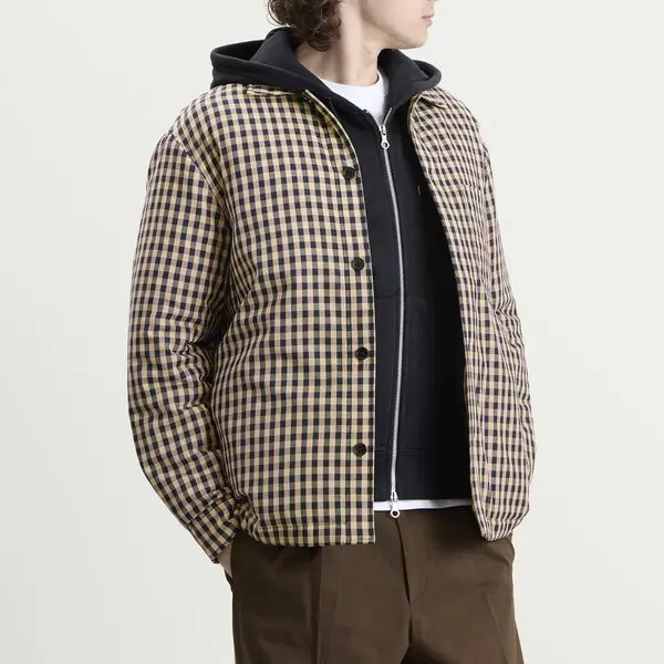 Drole De Monsieur Check Overshirt With Slogan