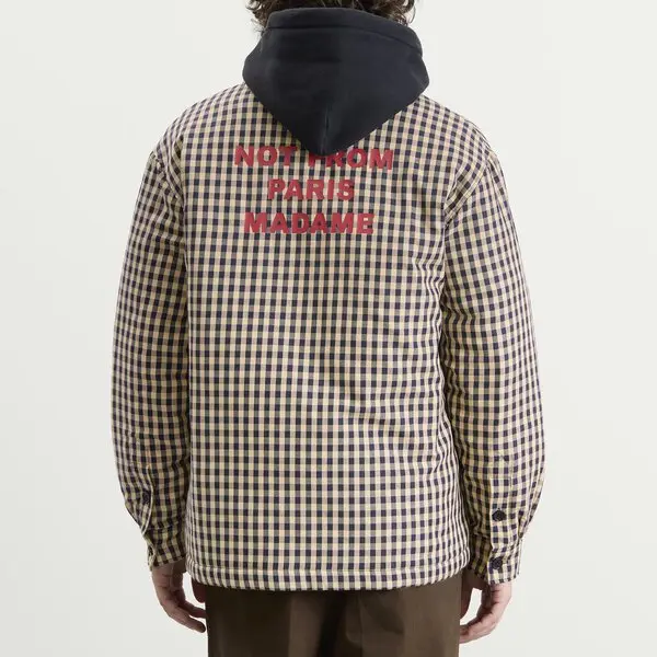 Drole De Monsieur Check Overshirt With Slogan