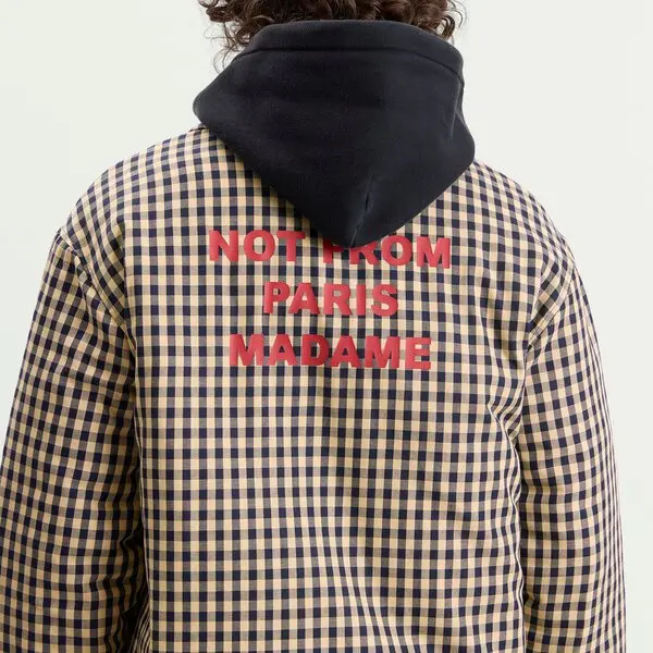 Drole De Monsieur Check Overshirt With Slogan
