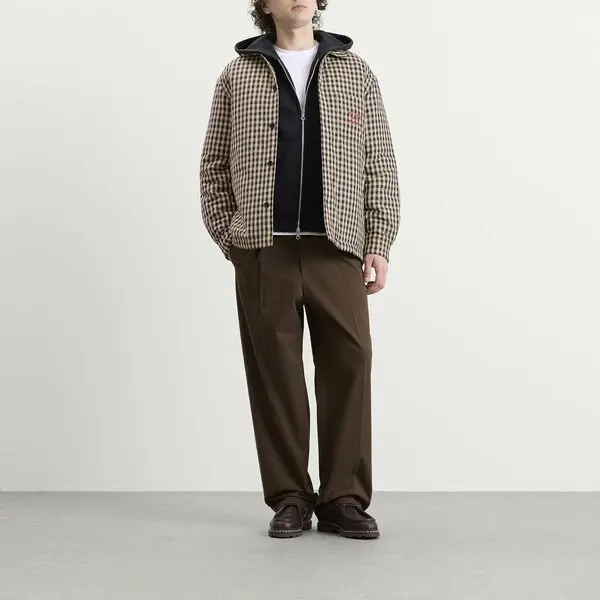 Drole De Monsieur Check Overshirt With Slogan