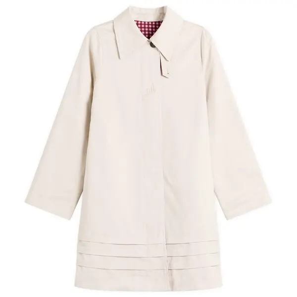 DAMSON MADDER Mercedes Bow Reversible Trench Coat Jacket - Red/ecru