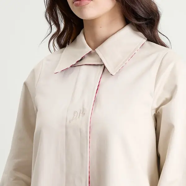 DAMSON MADDER Mercedes Bow Reversible Trench Coat Jacket