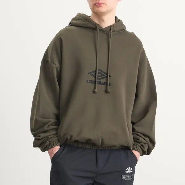 UMBRO BY SLAM JAM Og Logo Mask Hoodie - Dark Olive