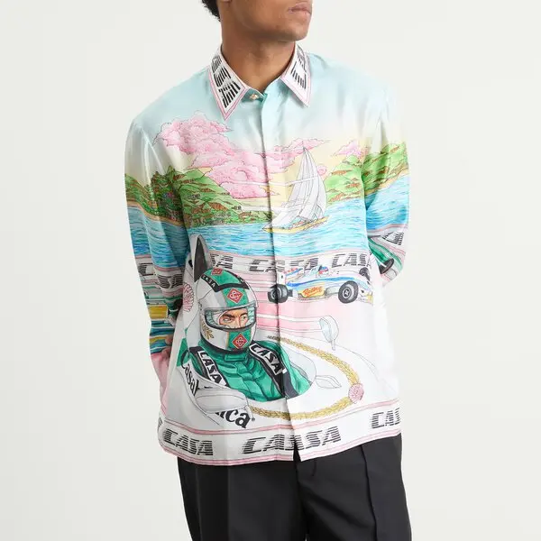 Casablanca Classic Long Sleeve Patterned Silk Shirt