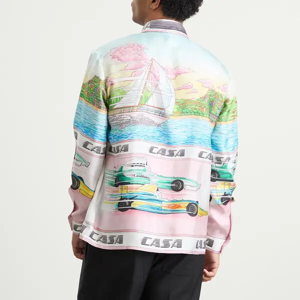 Casablanca Classic Long Sleeve Patterned Silk Shirt
