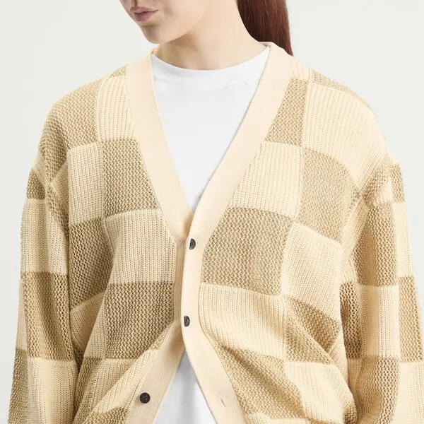 Toga Checkered Knit Cardigan