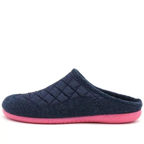 GURU'S ROOMSHOES Gurus Roomshoes Quilted Houseshoe - Navy/pink