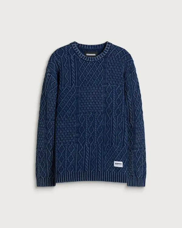 NEIGHBORHOOD Washed Block Patchwork Cable Sweater
