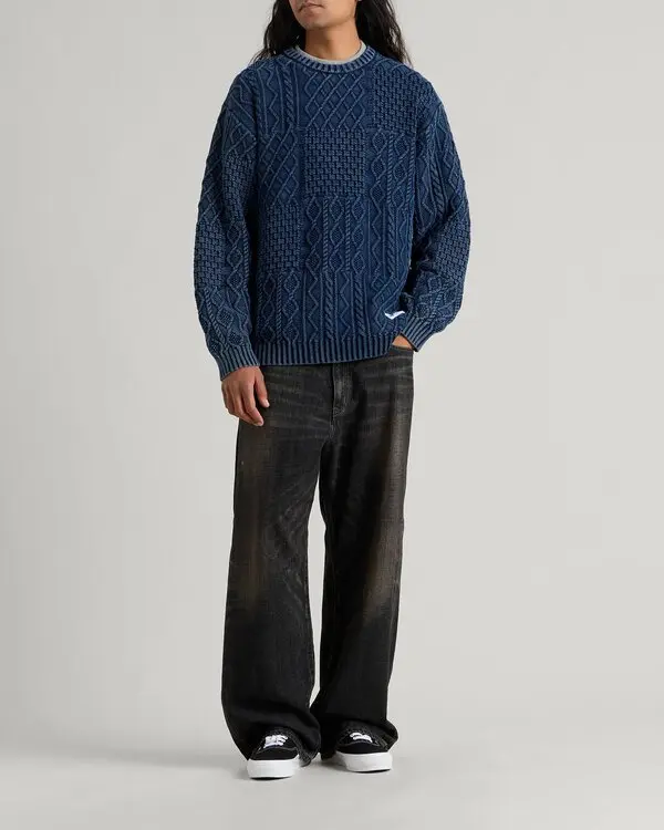 NEIGHBORHOOD Washed Block Patchwork Cable Sweater