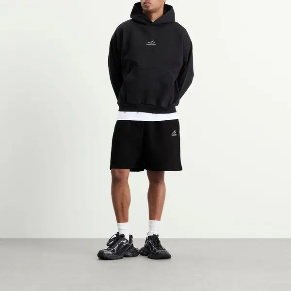 Balenciaga Logo Cotton Sweat Shorts