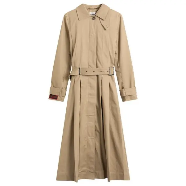 DAMSON MADDER Sofia Pleated Trench Coat Jacket - Stone