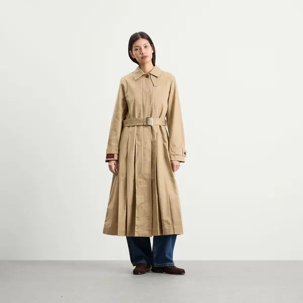 DAMSON MADDER Sofia Pleated Trench Coat Jacket