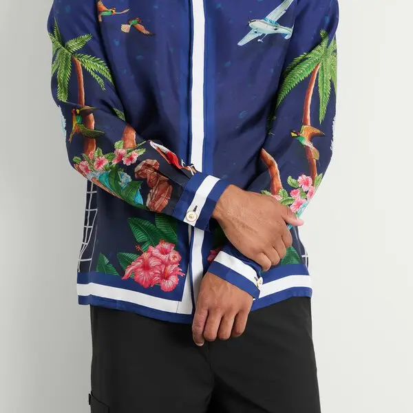 Casablanca Classic Long Sleeve Patterned Silk Shirt