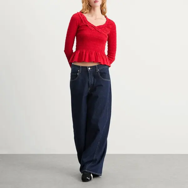 DAMSON MADDER Suri Shirred Cotton Blouse | 100% Cotton | End Clothing