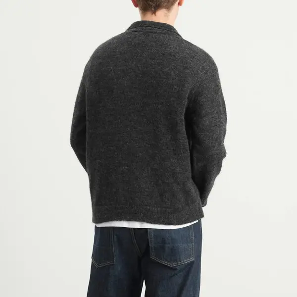 Our Legacy Fuzzy Alpaca Evening Polo - Charcoal