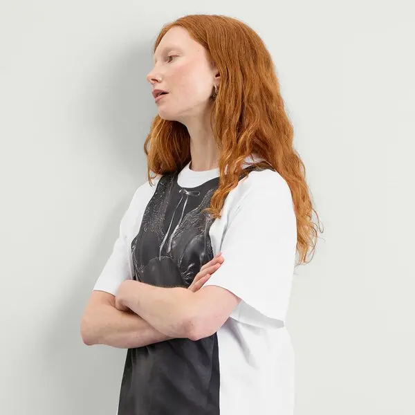 Simone Rocha Patchwork Satin Trompe L'oeil Print T-shirt