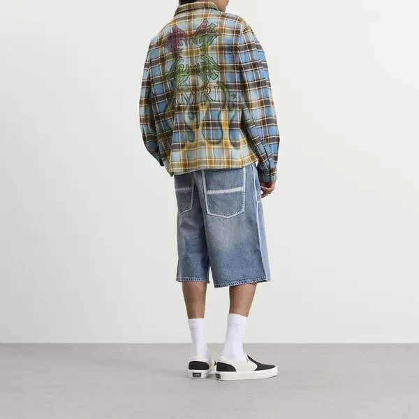 Amiri Ma Quad Flames Flannel Shirt