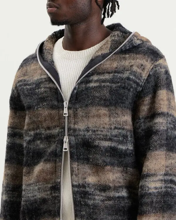 Our Legacy Woods Check Lofty Wool Full Zip Hood
