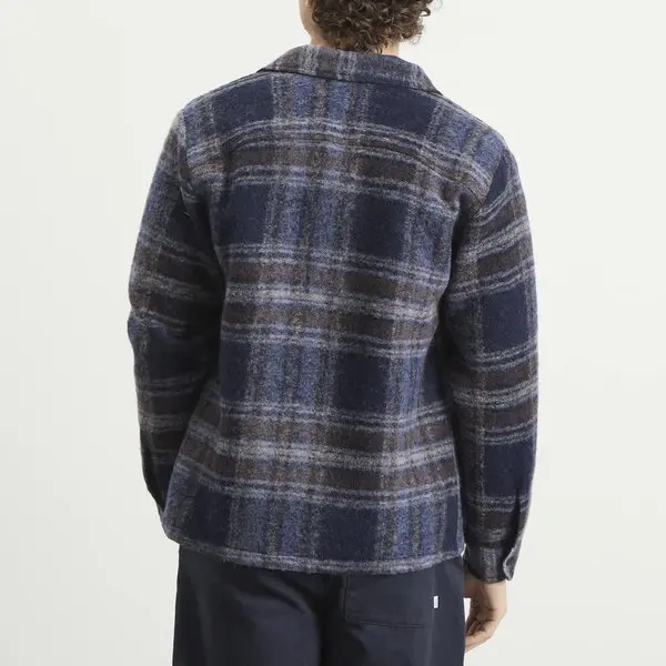 WAX LONDON Whiting Check Wool Blend Overshirt