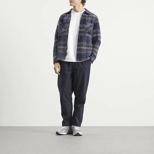WAX LONDON Whiting Check Wool Blend Overshirt