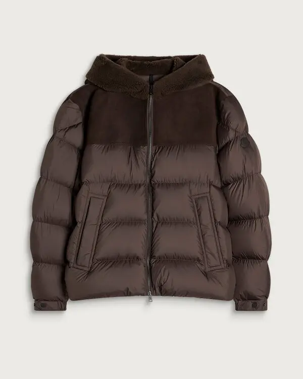 Moncler Jalmar Shearling Trim Jacket - Brown